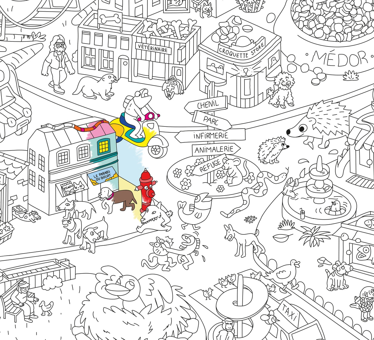 Animal City - Giant Coloring Poster – Ratty Books